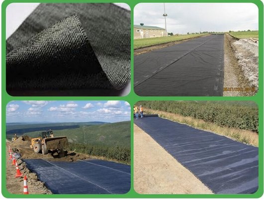 China 4.5 Meter PP woven Geotextile black color  by professional manufacturer with best price in CN supplier
